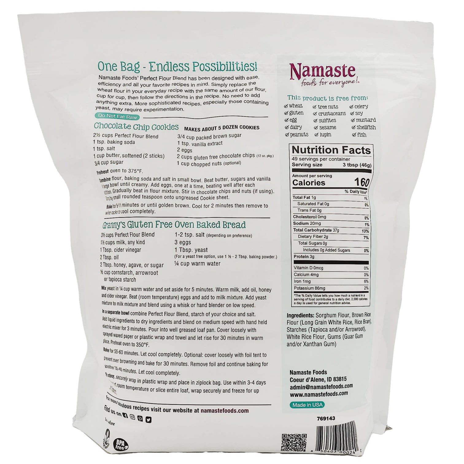 Perfect Flour Blend, 5 lb. – Namaste Foods